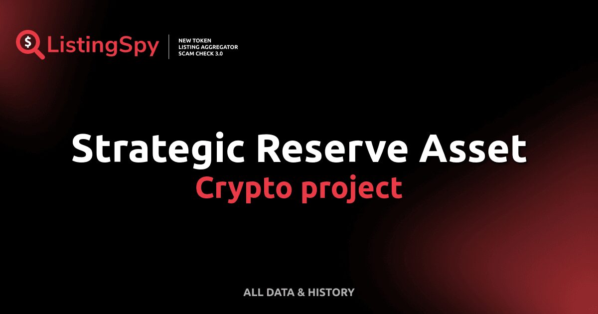 Strategic Reserve Asset crypto project: SRA token listings, events ...