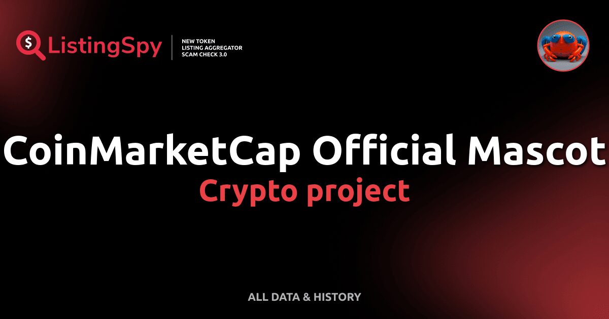 CoinMarketCap Official Mascot crypto project: CRABBY token listings ...