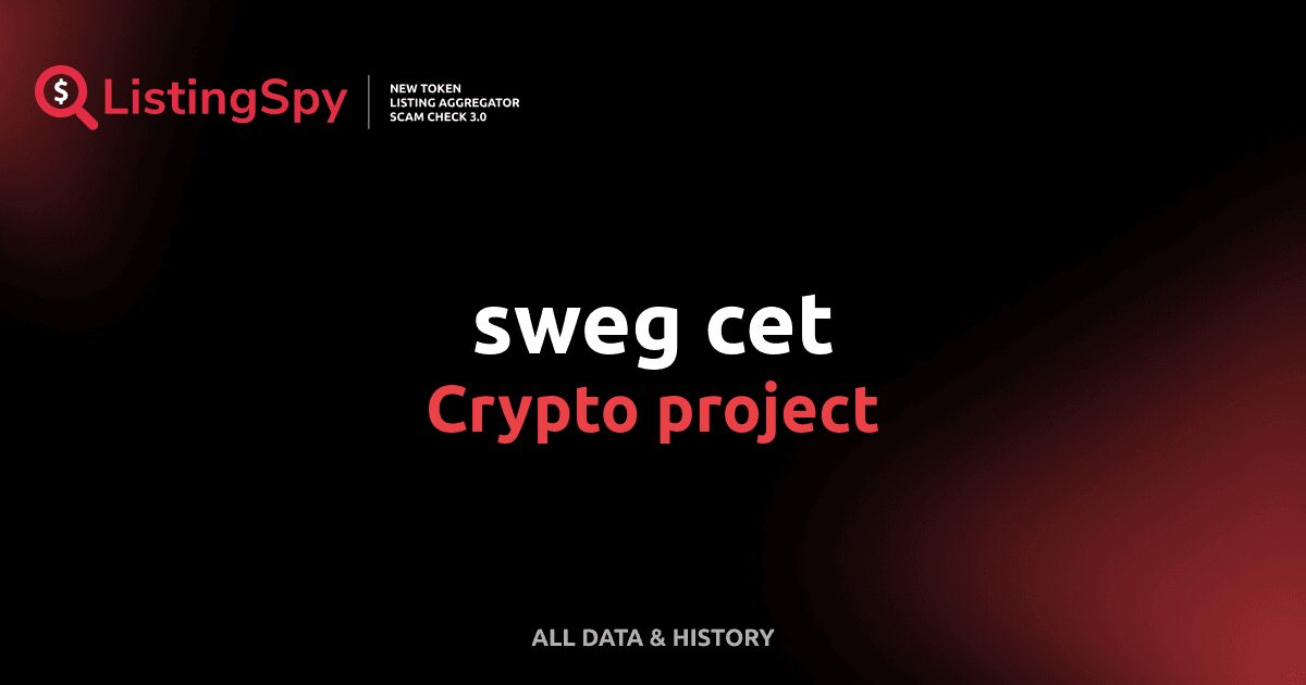 sweg cet crypto project: sweg token listings, events, analysis | ListingSpy