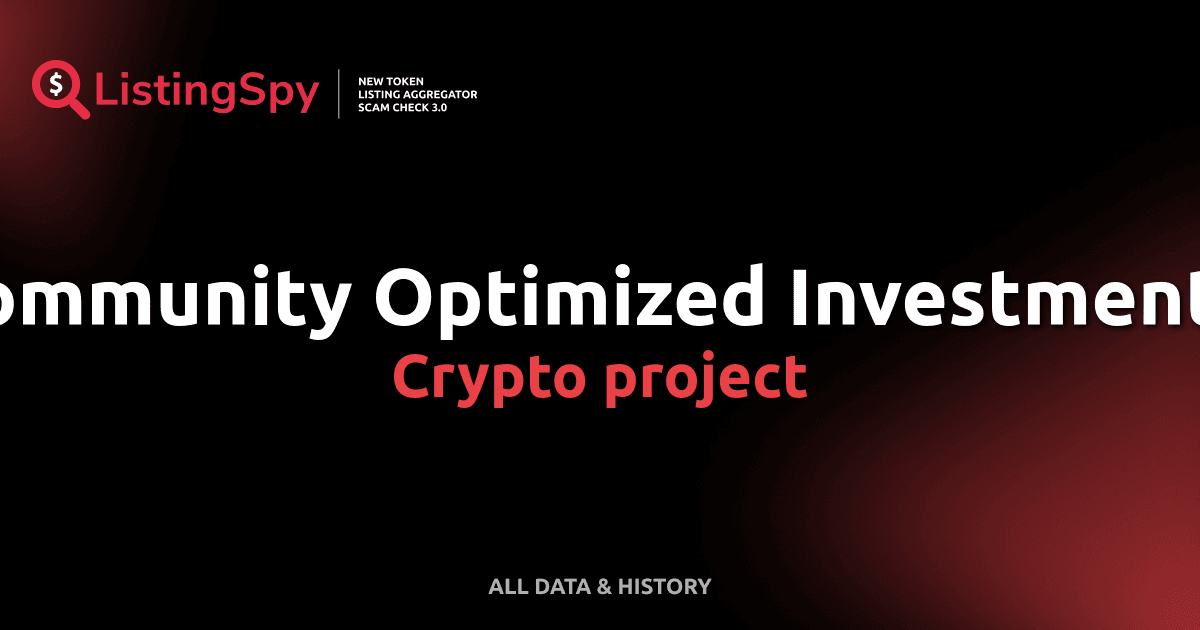 Community Optimized Investment... crypto project: COIN token listings ...
