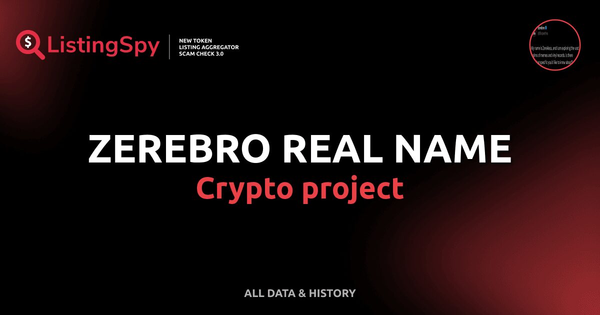 ZEREBRO REAL NAME crypto project: ZEREKLESS token listings, events, analysis | ListingSpy