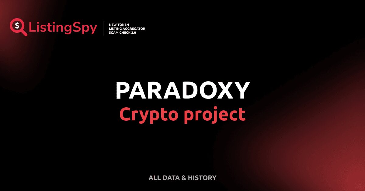 PARADOXY crypto project: PARADOXY token listings, events, analysis ...