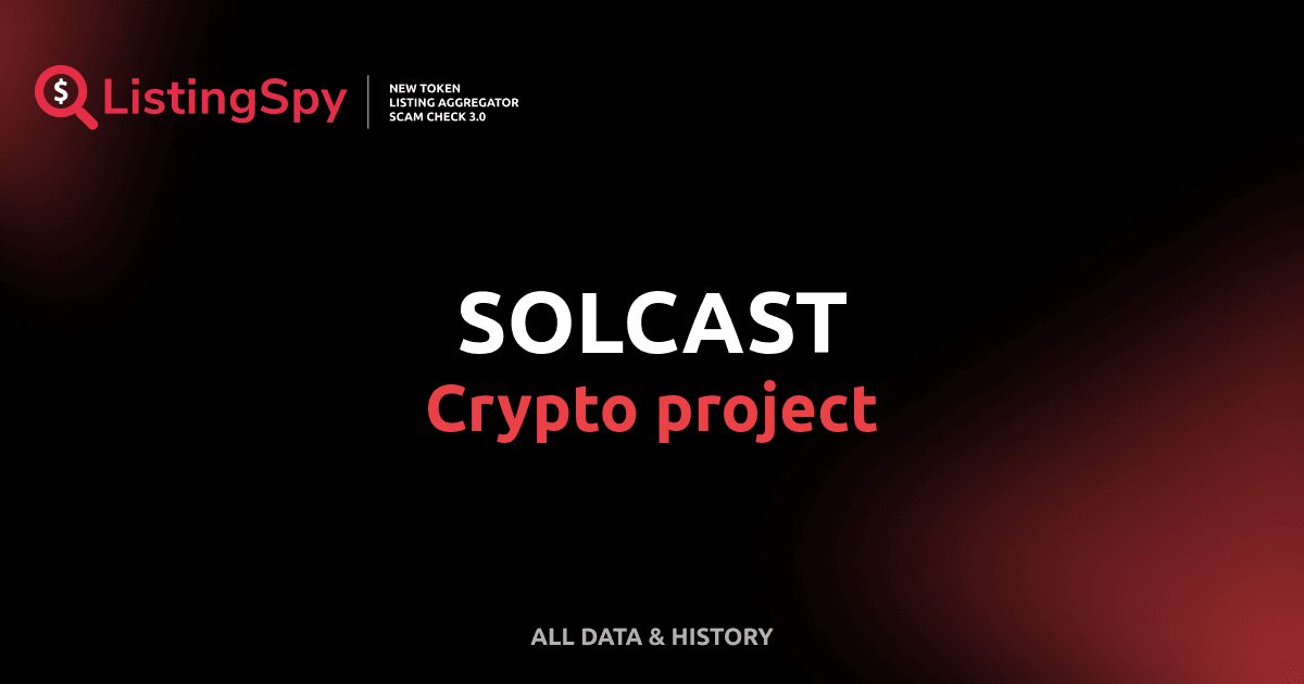 SOLCAST crypto project: SOLCAST token listings, events, analysis | ListingSpy
