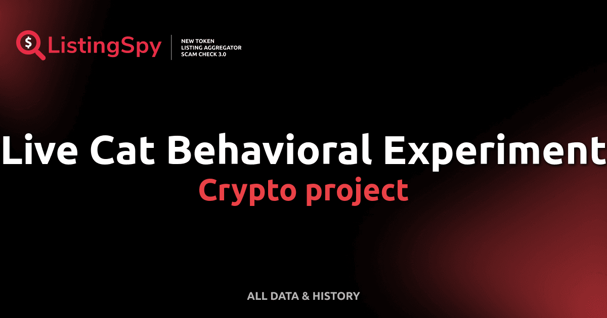 Live Cat Behavioral Experiment crypto project: LABCAT token listings ...