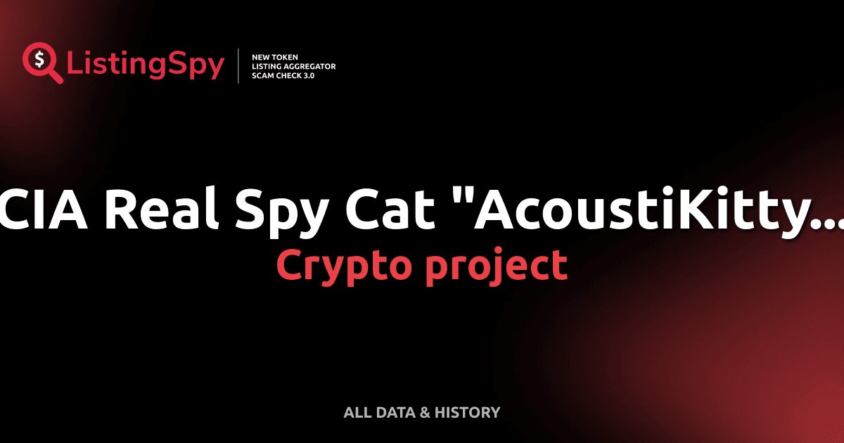 CIA Real Spy Cat "AcoustiKitty... crypto project: AcoKitty token ...