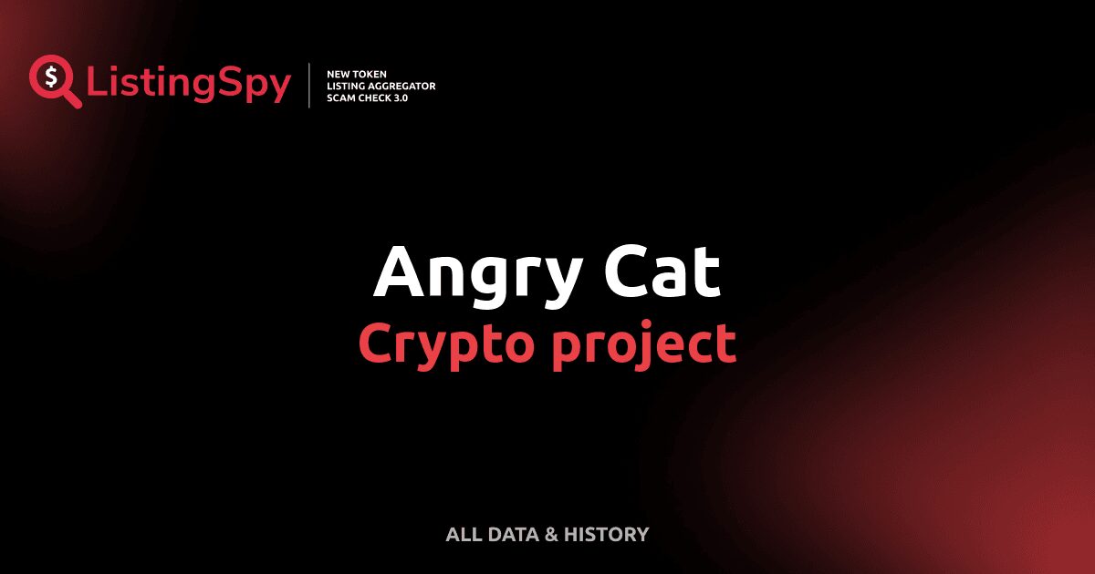 Angry Cat crypto project: ANGRY token listings, events, analysis ...