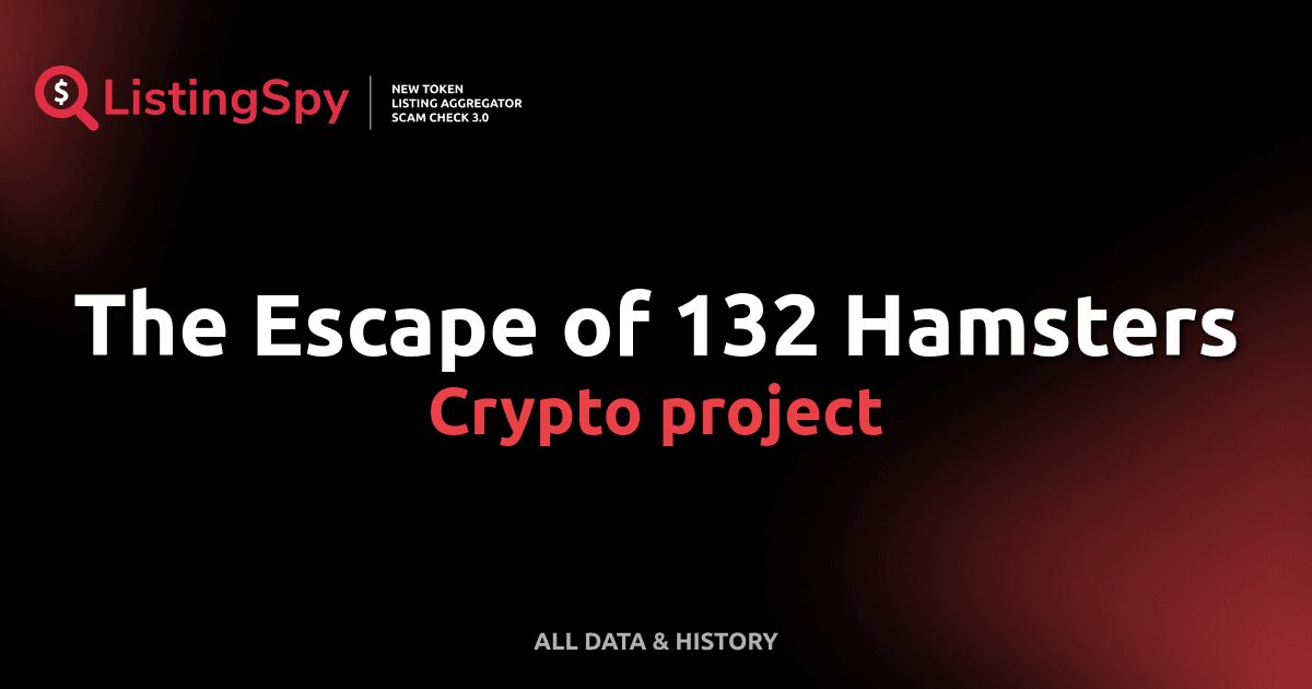 The Escape of 132 Hamsters crypto project: hamsters token listings ...