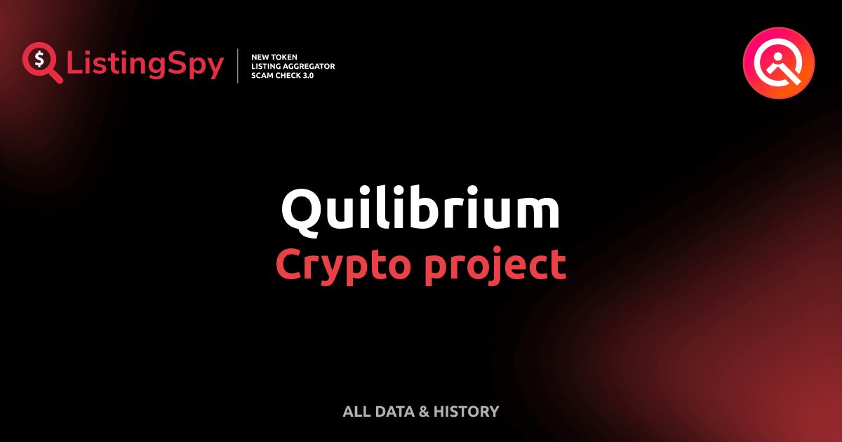 Quilibrium crypto project: WQUIL token listings, events, analysis | ListingSpy