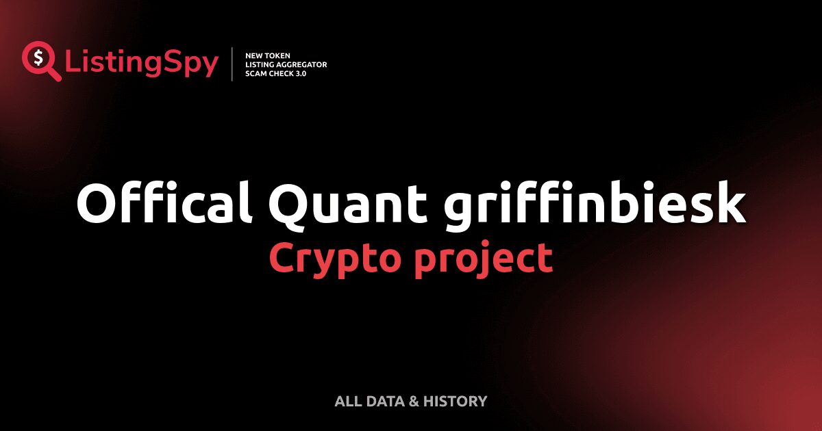 Offical Quant griffinbiesk crypto project: griffin token listings ...