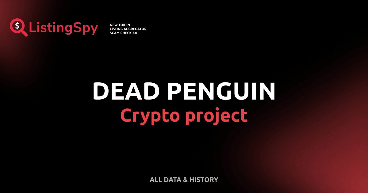 DEAD PENGUIN crypto project: RIKO token listings, events, analysis | ListingSpy