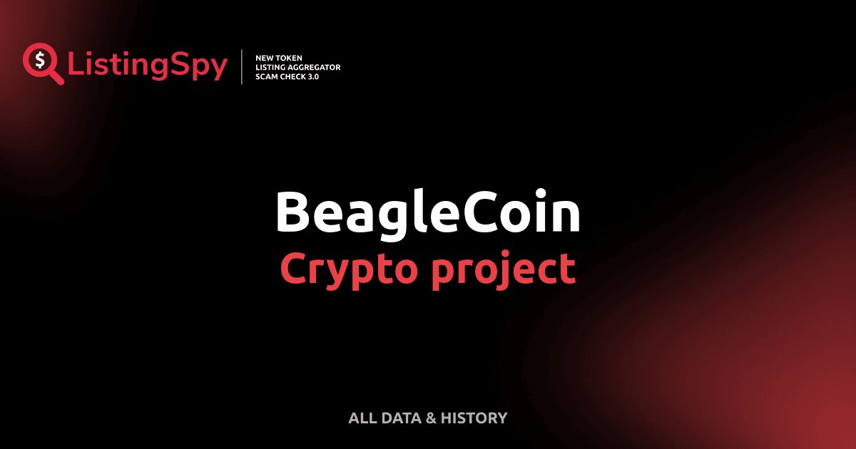 BeagleCoin crypto project: BG token listings, events, analysis | ListingSpy