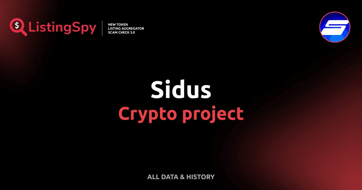 Sidus crypto project: SIDUS token listings, events, analysis | ListingSpy