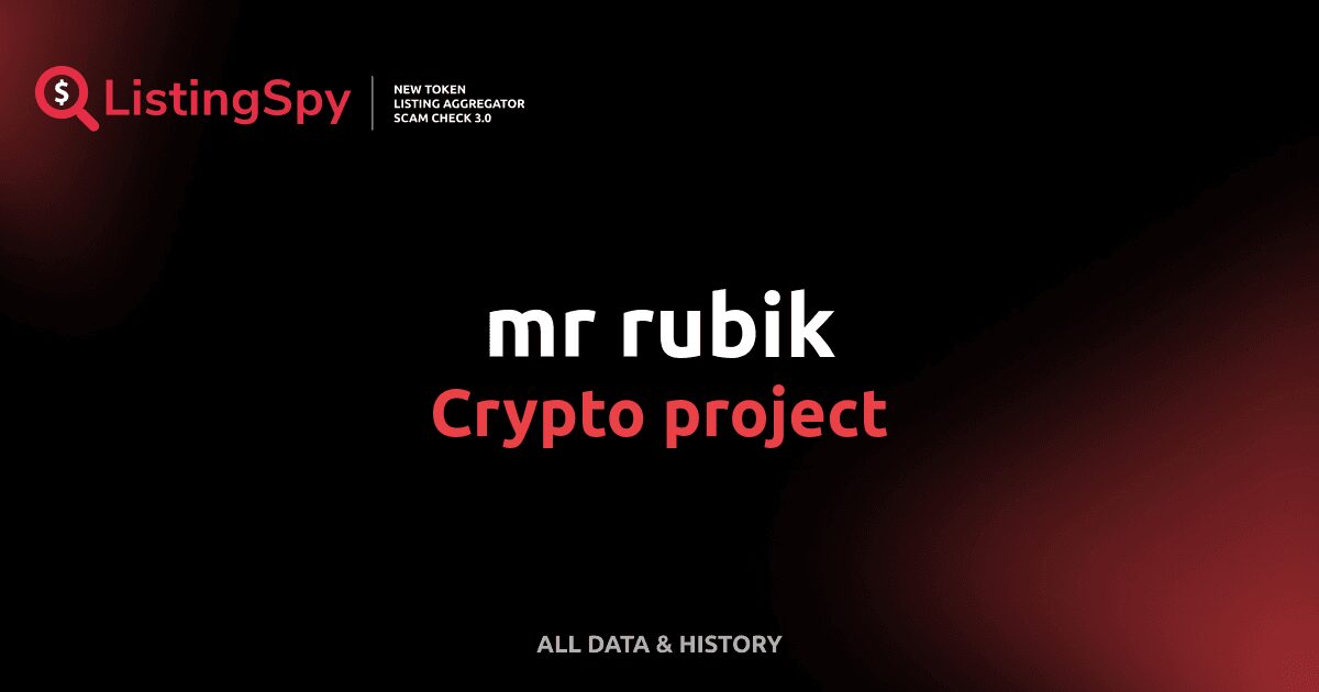 mr rubik crypto project: MRRUBIK token listings, events, analysis ...