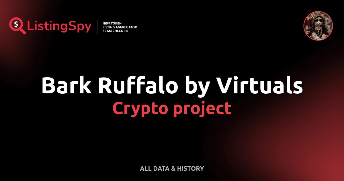 Bark Ruffalo by Virtuals crypto project: PAWSY token listings, events, analysis | ListingSpy