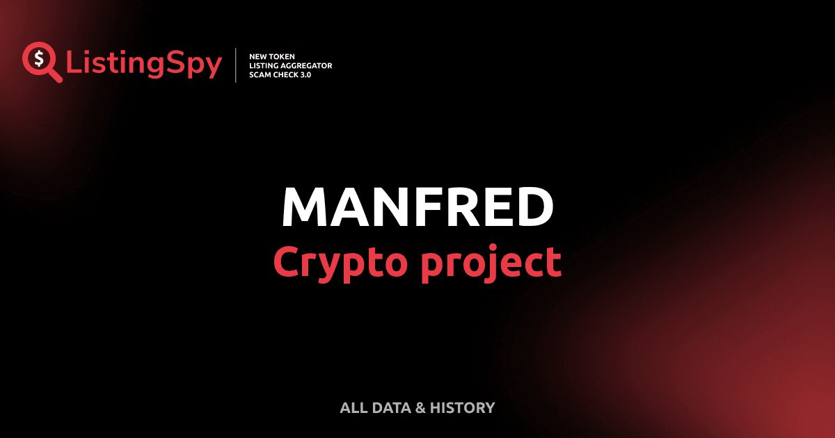 MANFRED crypto project: MANFRED token listings, events, analysis | ListingSpy