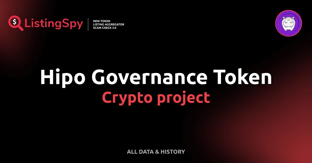 Hipo Governance Token crypto project: HPO token listings, events, analysis | ListingSpy