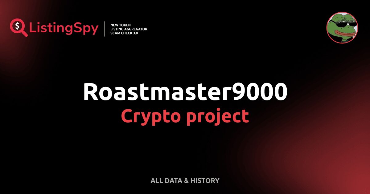 Roastmaster9000 crypto project: RM9000 token listings, events, analysis ...