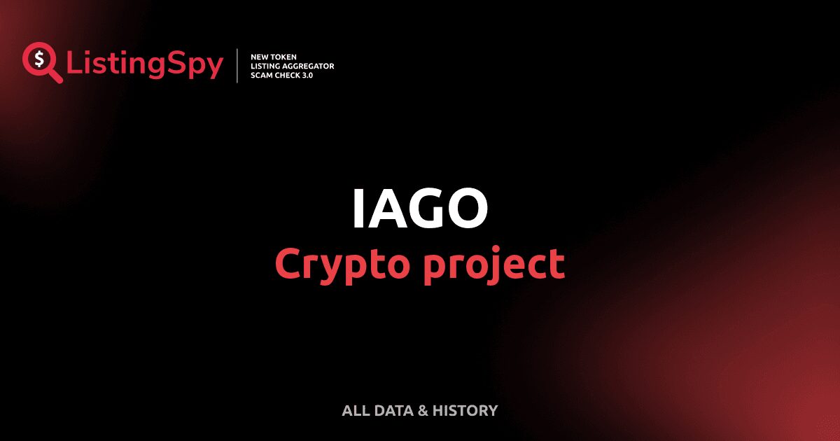 IAGO crypto project: IAGO token listings, events, analysis | ListingSpy