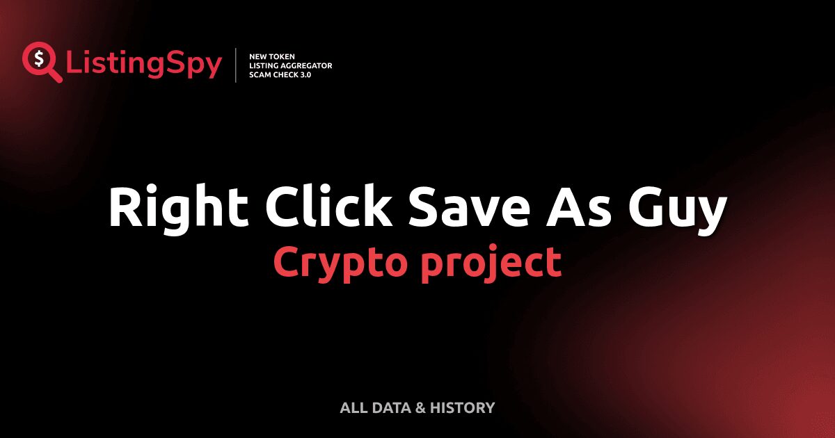 Right Click Save As Guy crypto project: RCSAG token listings, events ...