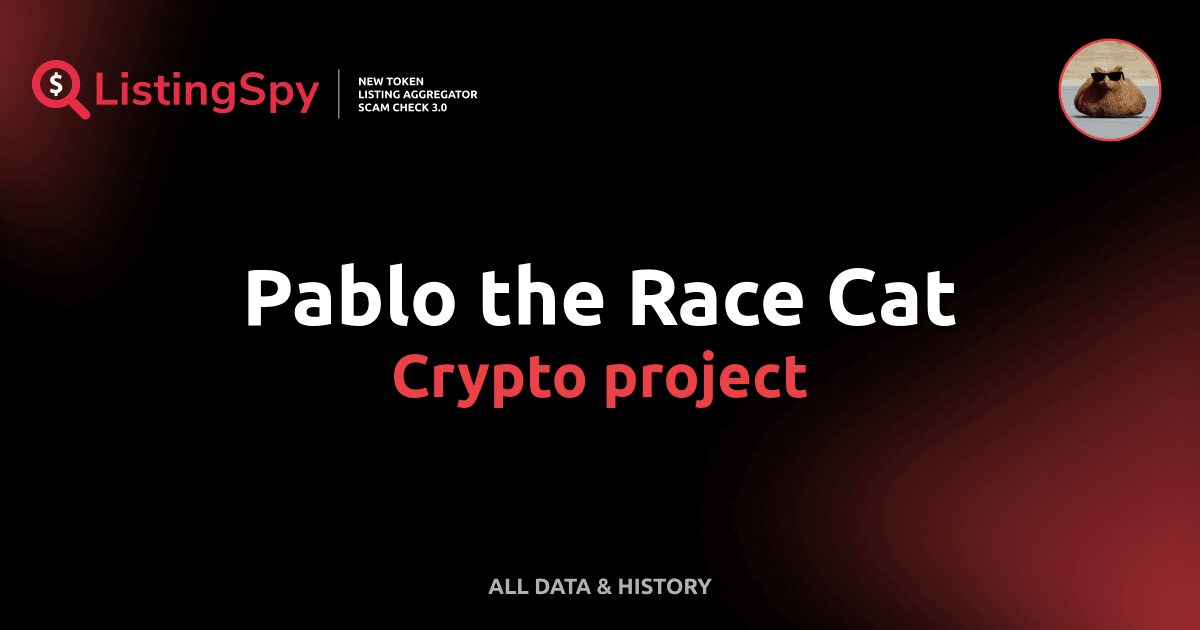 Pablo the Race Cat crypto project: PABLO token listings, events ...