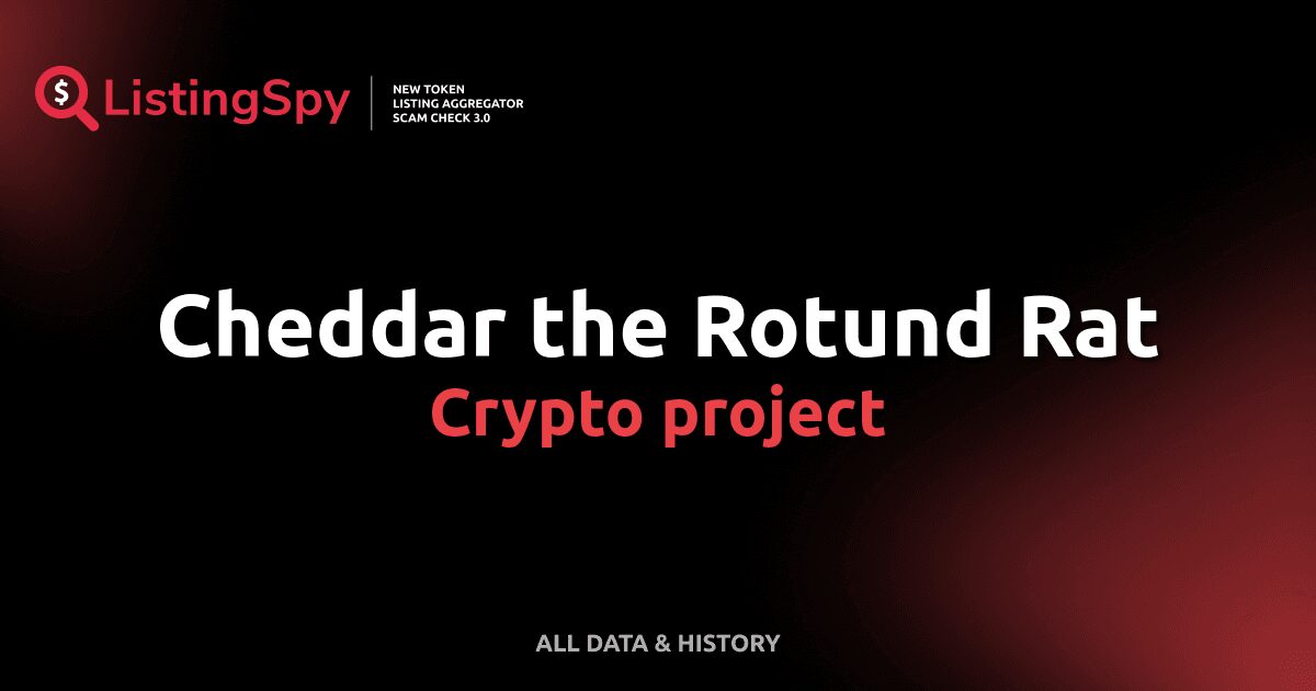 Cheddar the Rotund Rat crypto project: CHEDDAR token listings, events ...