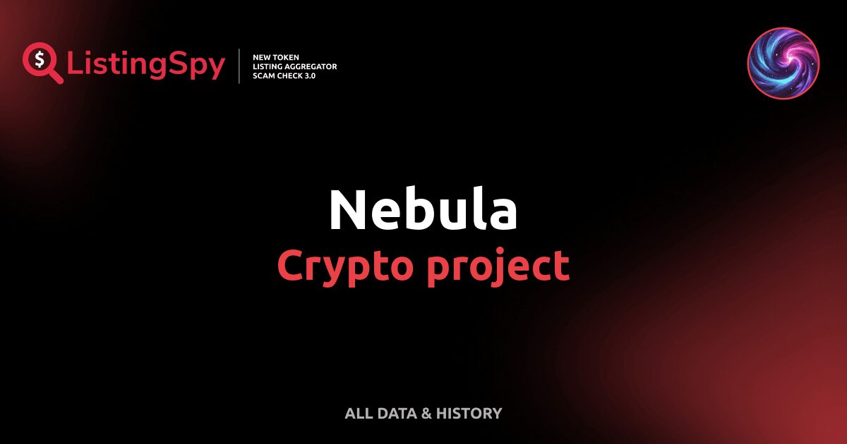 Nebula crypto project: NEB token listings, events, analysis | ListingSpy