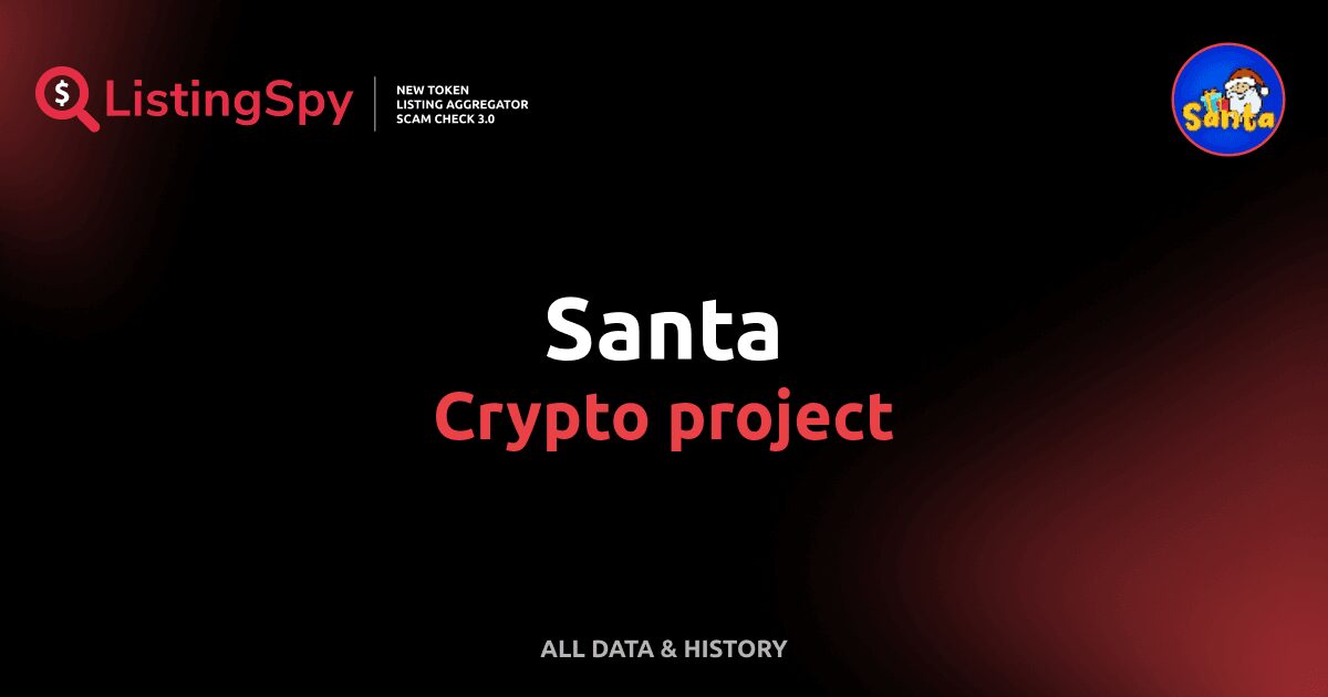 Santa crypto project: SANTA token listings, events, analysis | ListingSpy