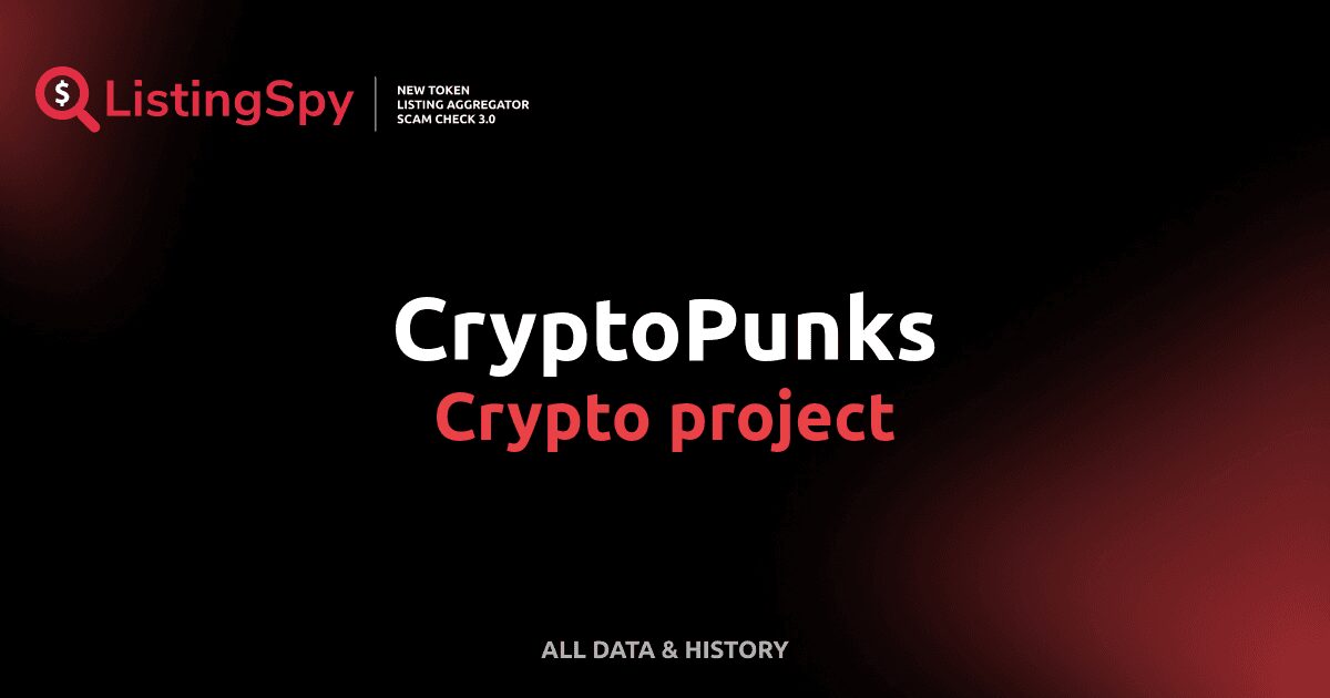 CryptoPunks crypto project: PUNKS token listings, events, analysis ...