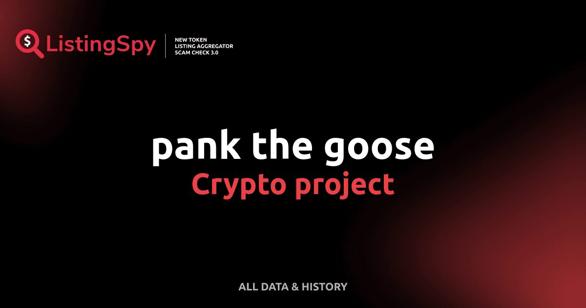 pank the goose crypto project: pank token listings, events, analysis ...