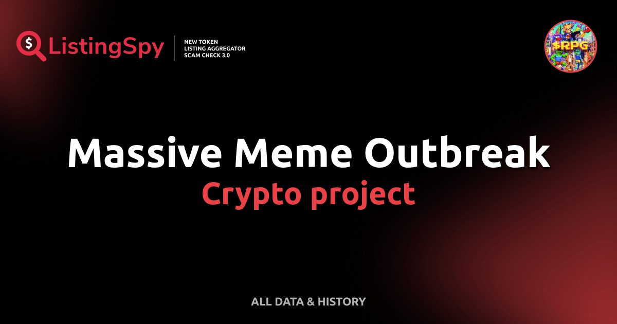Massive Meme Outbreak crypto project: RPG token listings, events, analysis | ListingSpy