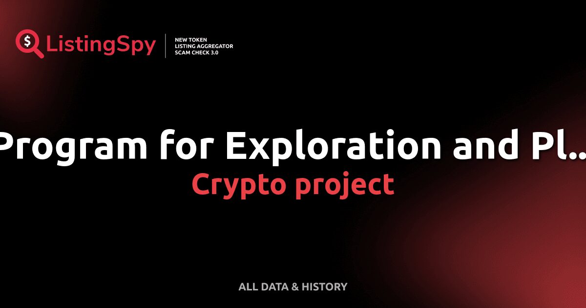 Program for Exploration and Pl... crypto project: PEPE token listings ...