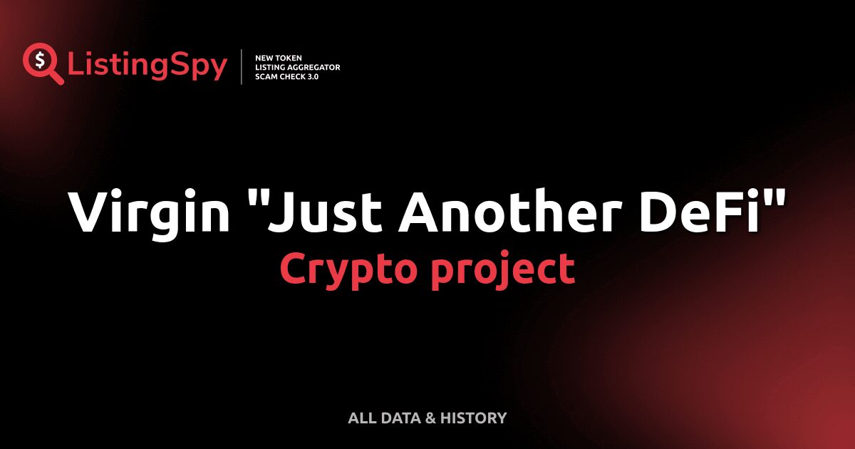 Virgin "Just Another DeFi" crypto project: $HAT token listings, events ...