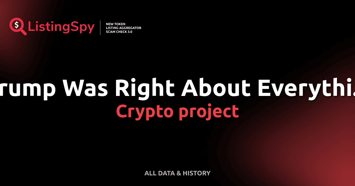 Trump Was Right About Everythi... crypto project: TWRAE token listings ...