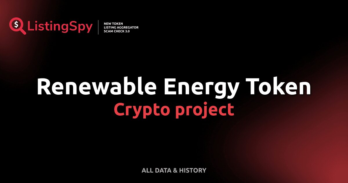Renewable Energy Token crypto project: RET token listings, events ...