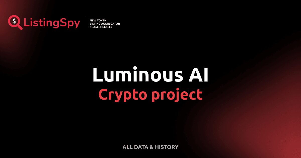Luminous AI crypto project: LUMEN token listings, events, analysis | ListingSpy