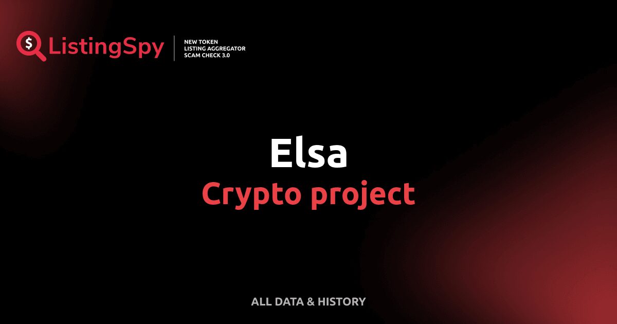 Elsa crypto project: ELSA token listings, events, analysis | ListingSpy