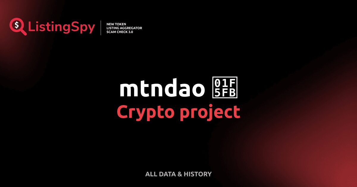 mtndao ???? crypto project: MTN token listings, events, analysis ...