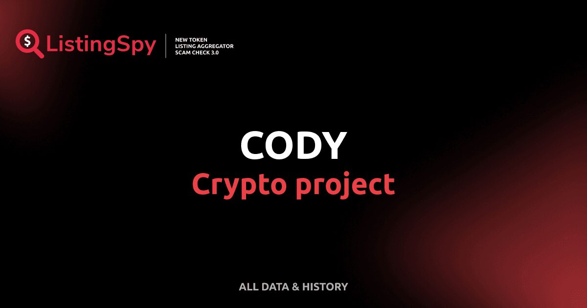 CODY crypto project: cody token listings, events, analysis | ListingSpy