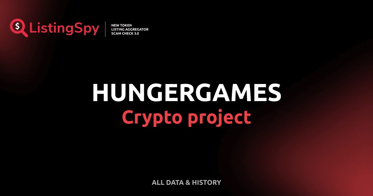 HUNGERGAMES crypto project: HGR token listings, events, analysis ...