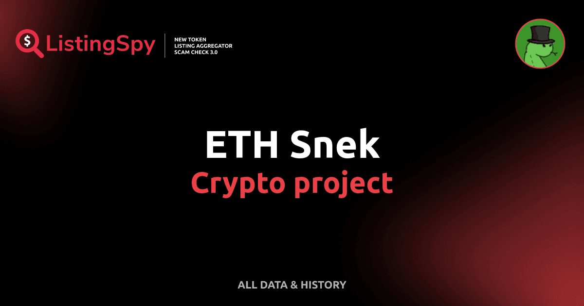 ETH Snek crypto project: SNEK token listings, events, analysis | ListingSpy