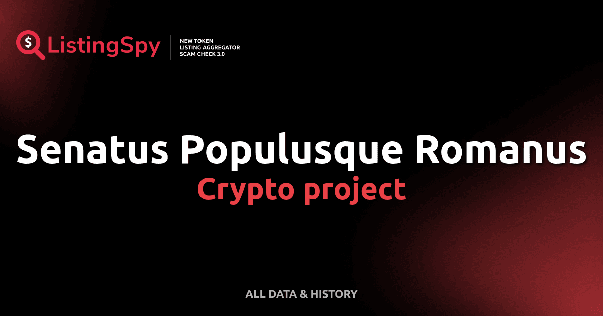 Senatus Populusque Romanus crypto project: SPQR token listings, events ...