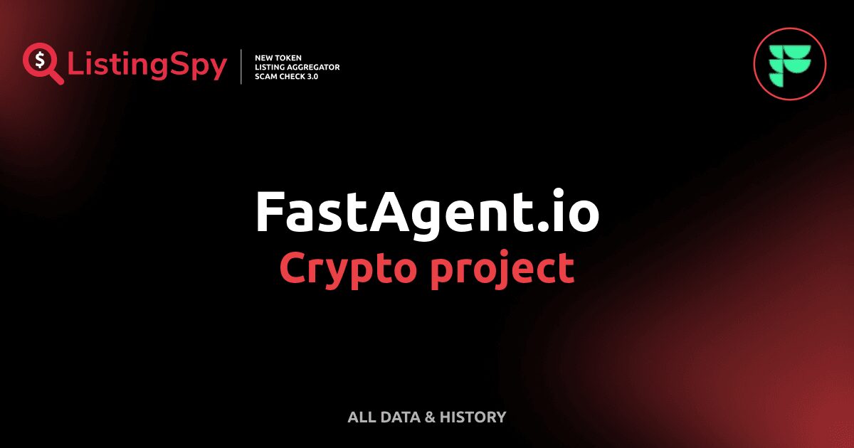 FastAgent.io crypto project: FA token listings, events, analysis | ListingSpy