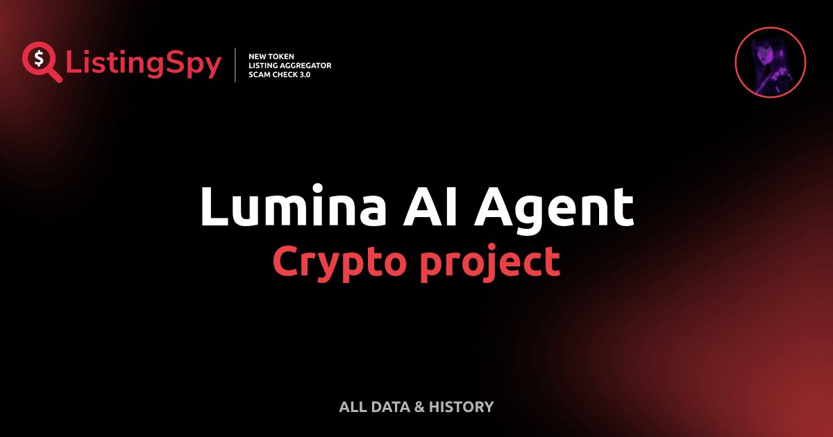 Lumina AI Agent crypto project: lumina token listings, events, analysis | ListingSpy
