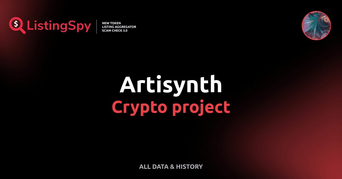 Artisynth crypto project: SYNTH token listings, events, analysis | ListingSpy