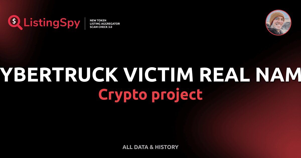 CYBERTRUCK VICTIM REAL NAME crypto project: JERALD token listings, events, analysis | ListingSpy