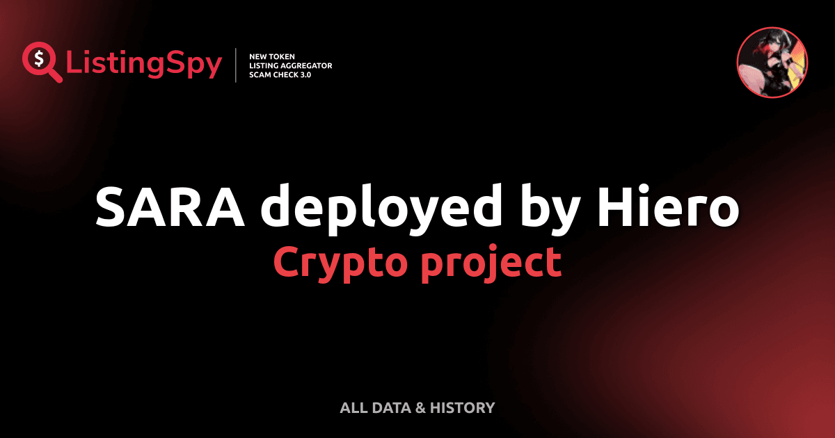 SARA deployed by Hiero crypto project: SARA token listings, events ...