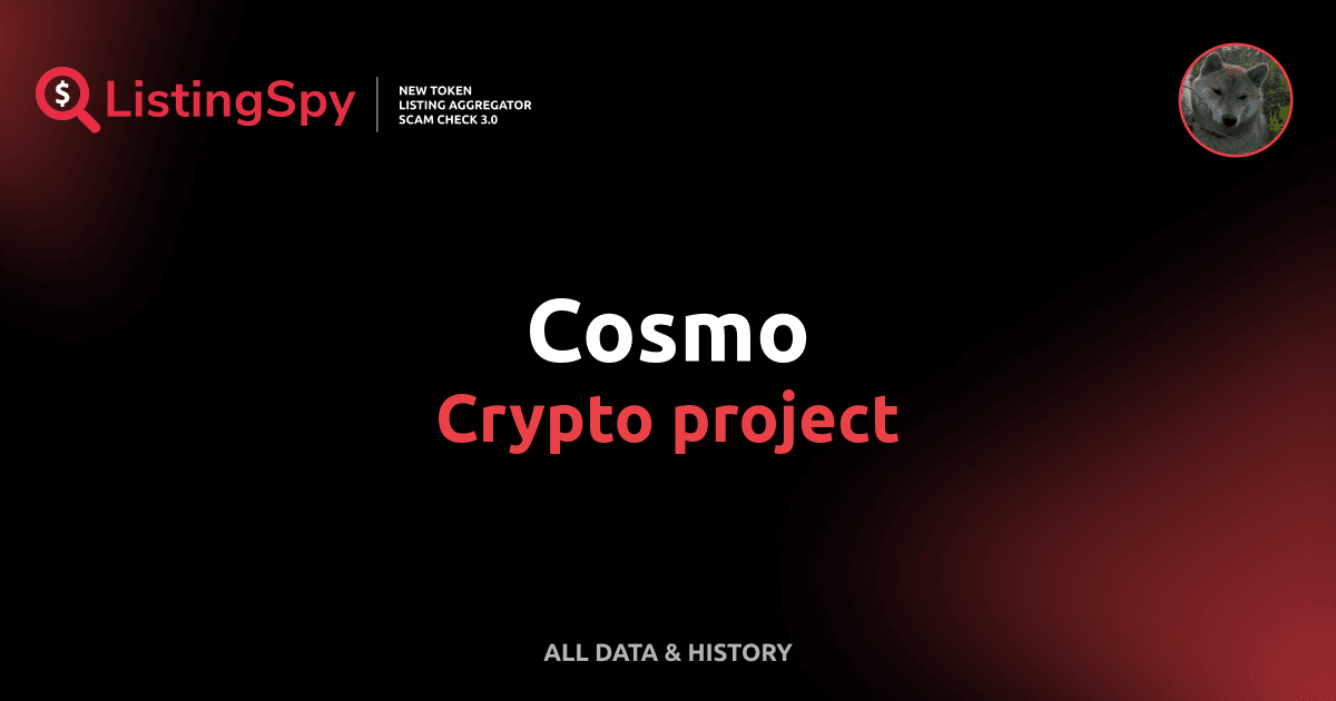 Cosmo crypto project: COSMO token listings, events, analysis | ListingSpy