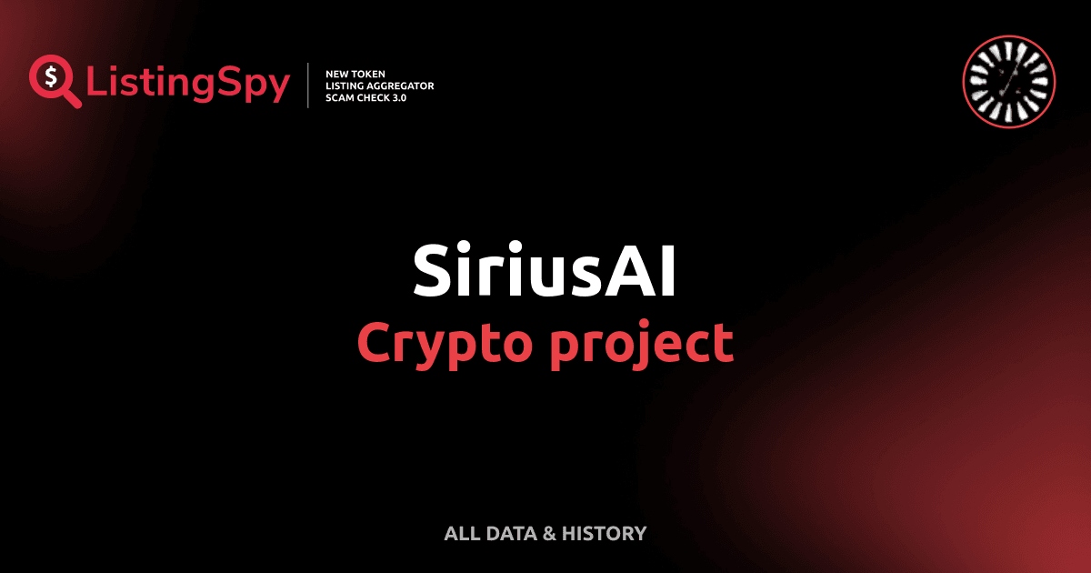 SiriusAI crypto project: SIA token listings, events, analysis | ListingSpy