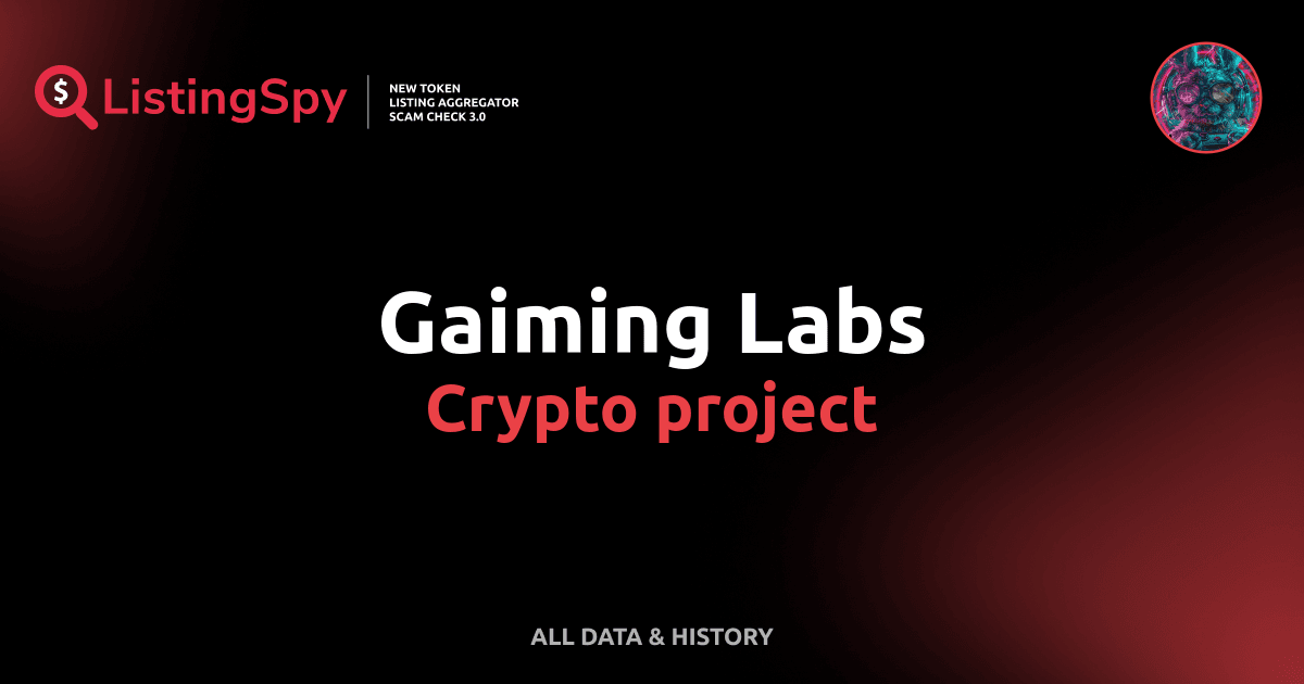 Gaiming Labs crypto project: gAiming token listings, events, analysis | ListingSpy