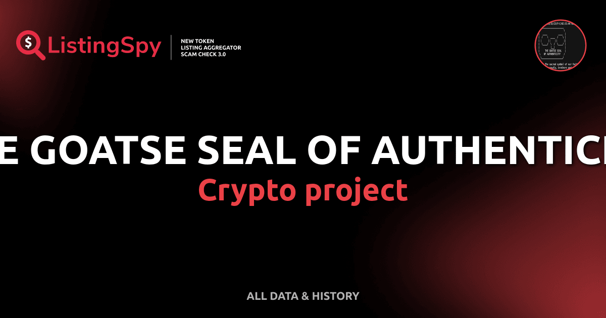 THE GOATSE SEAL OF AUTHENTICIT... crypto project: GSEAL token listings ...
